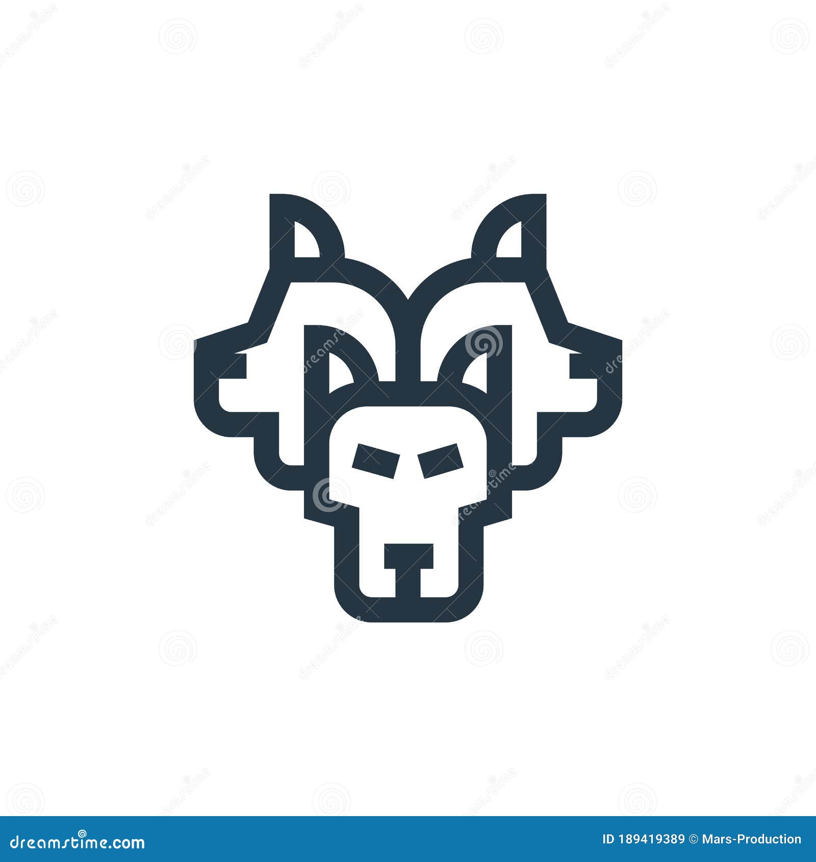 Cerberus Vector Icon On White Background Flat Vector Cerberus Icon