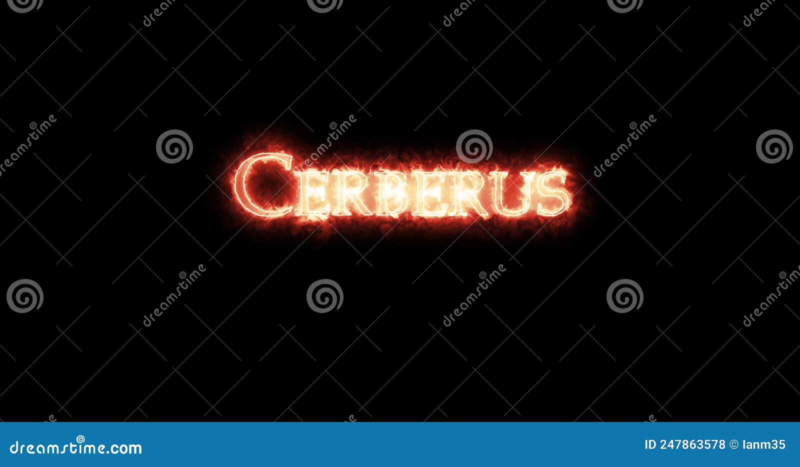 Cerberus Written with Fire. Loop Stock Footage - Video of graphic, legend: 247863578