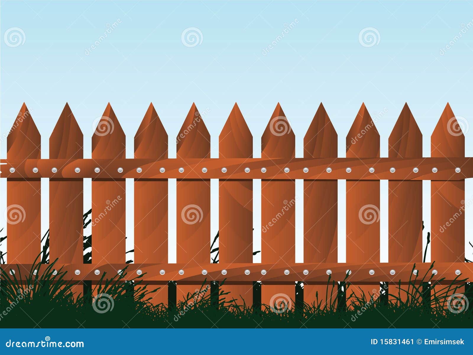 Cerca de madera ilustración del vector. Ilustración de derecho - 15831461