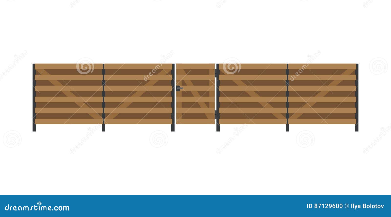 Cerca de madera ilustración del vector. Ilustración de elemento - 87129600