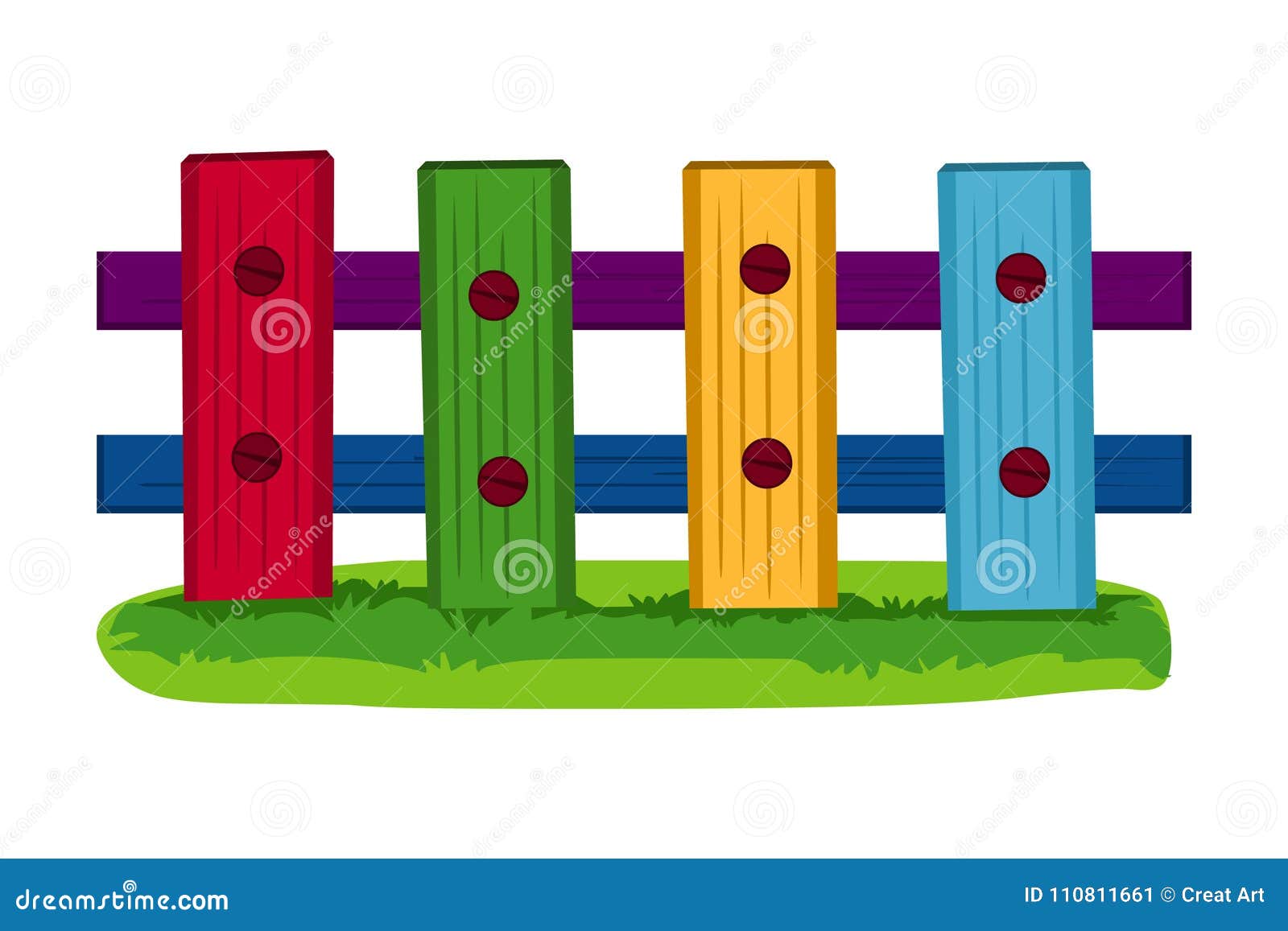 Cerca Ejemplo Colorido Del Vector De La Cerca Ilustración del Vector ...