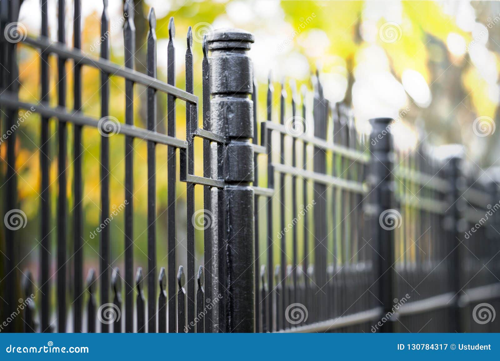 Cerca Negra Del Metal Con Los Elementos Del Oro Imagen de archivo ...