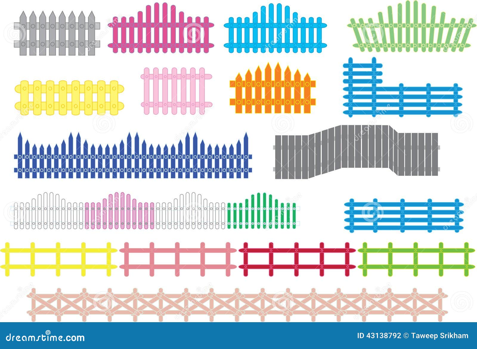 Cercas De Madera Del Ejemplo Del Vector Stock de ilustración ...