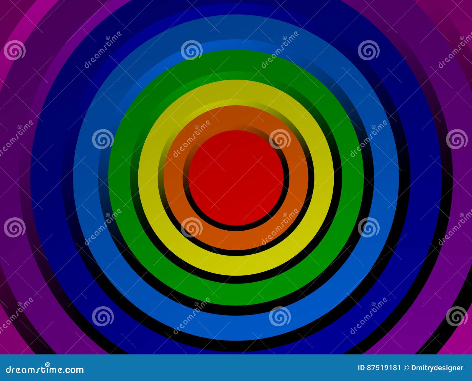 Cerchi Concentrici Colorati Fatti in 3D Illustrazione di Stock ...