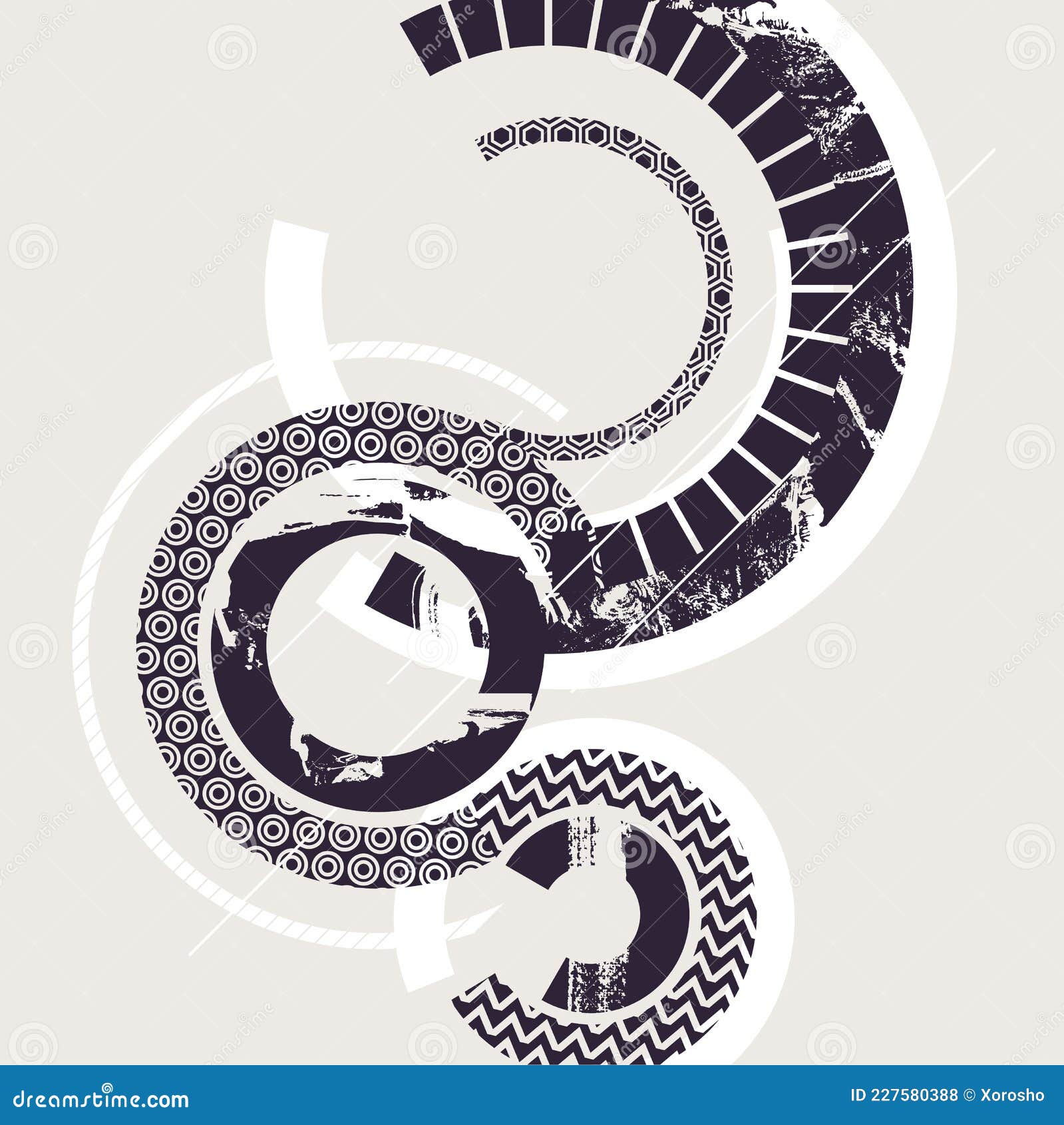 Cerchi E Archi a Struttura Monocromatica Illustrazione Vettoriale ...