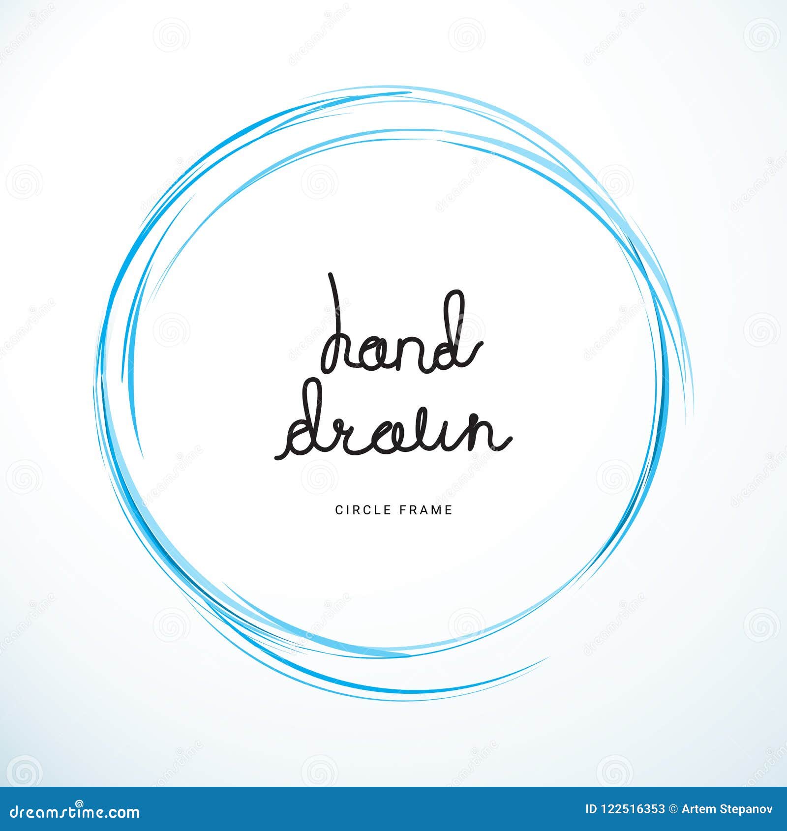 Cerchio disegnato a mano illustrazione vettoriale. Illustrazione di ...