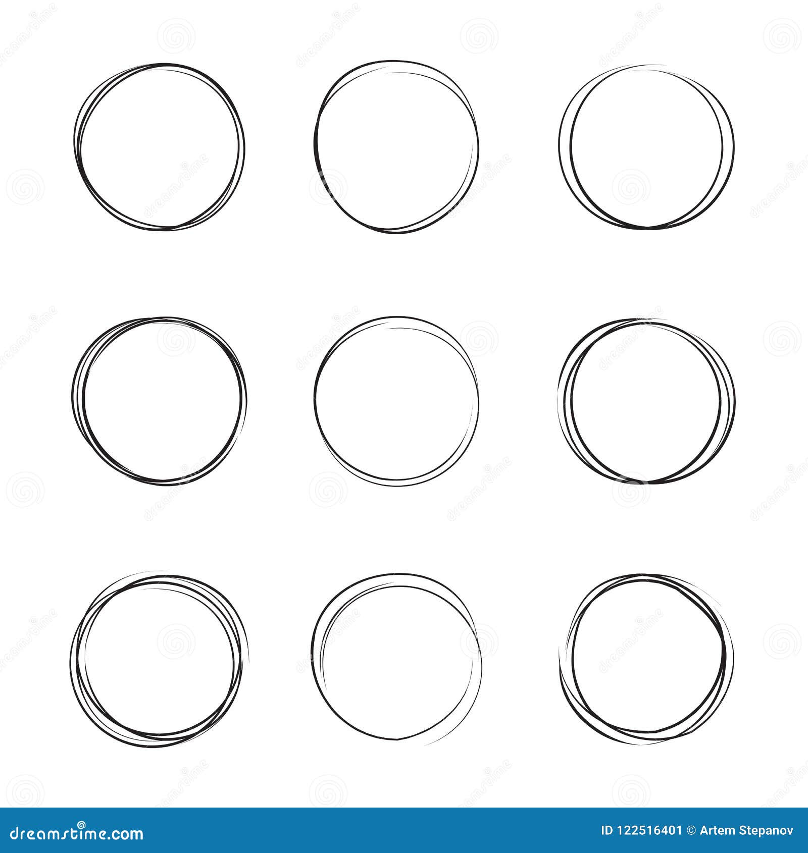 Cerchio disegnato a mano illustrazione vettoriale. Illustrazione di ...