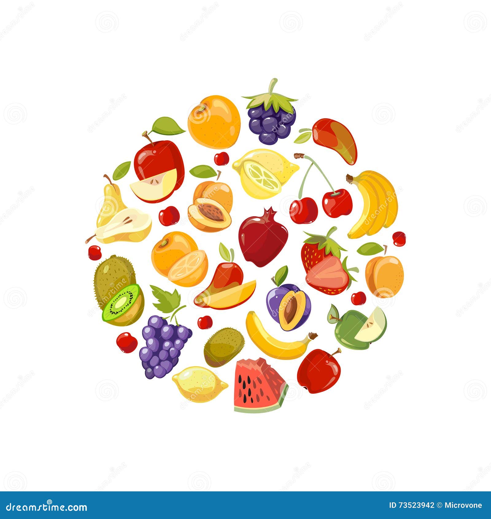 Cerchio Fatto Delle Icone Piane Di Vettore Di Frutti Fondo Sano Di ... Cerchio Fatto Delle Icone Piane Di Vettore Di Frutti Fondo Sano Di ...