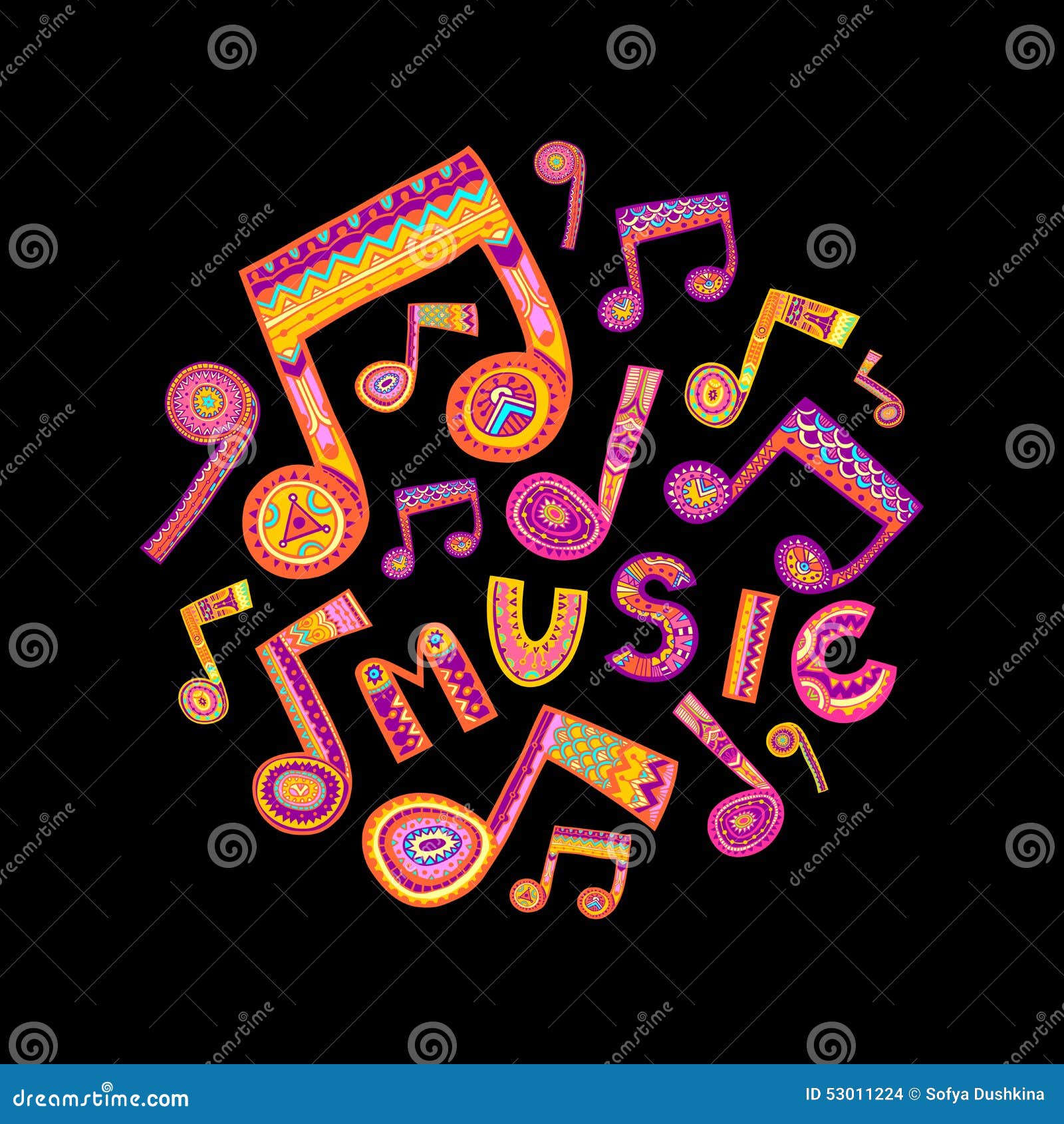 Cercle de musique illustration de vecteur. Illustration du fond - 53011224