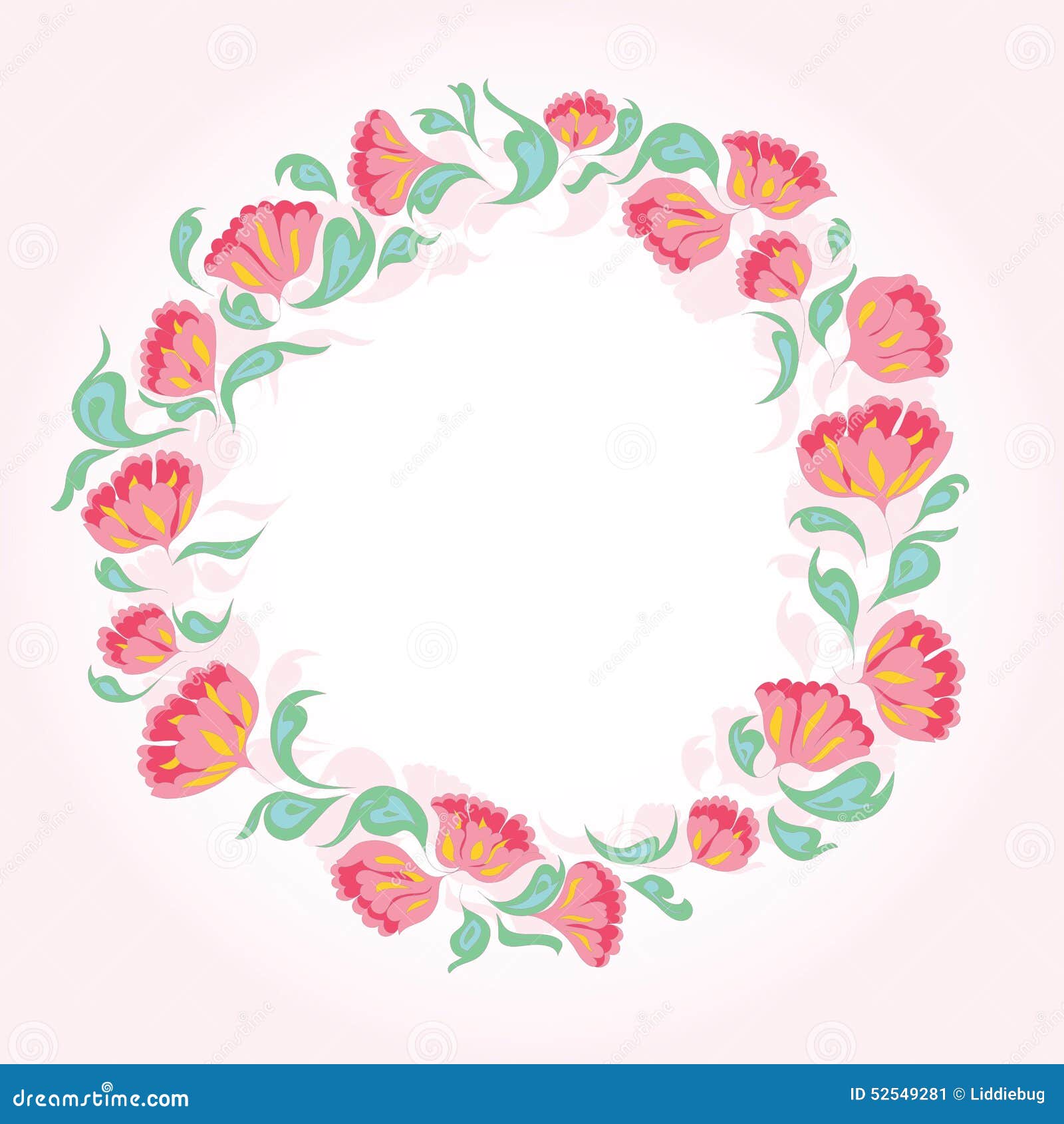 Cercle des fleurs illustration de vecteur. Illustration du ligne - 52549281