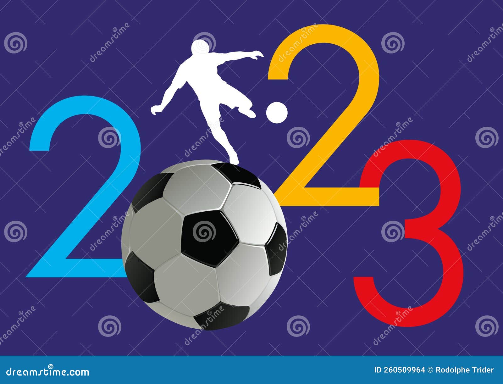 Greeting Card for the Year 2023 on the Theme of Football and ...