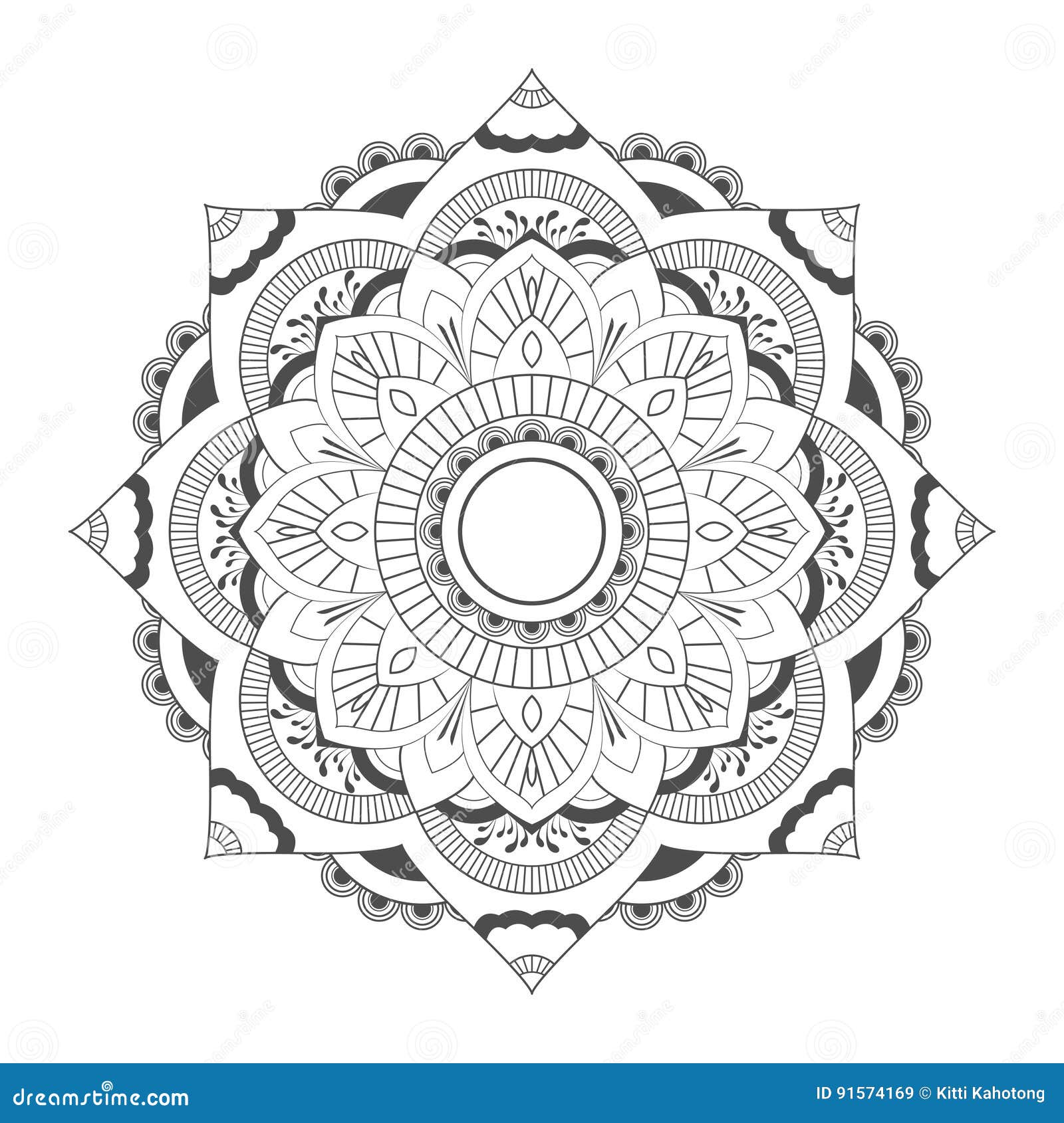 Cercle Mandala Vector Sur Le Fond Blanc Illustration Stock ...