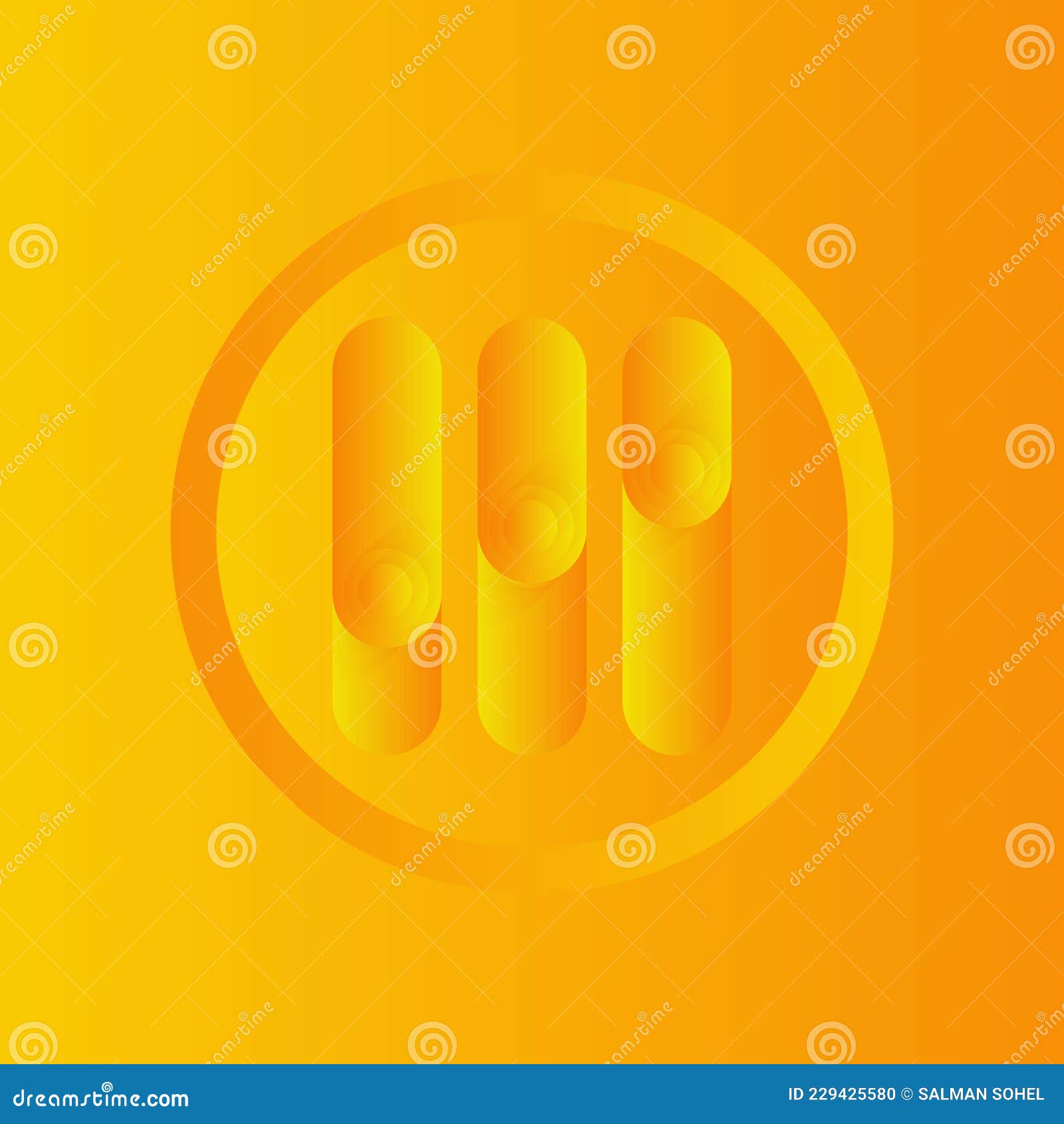 Cercle orange symbole 3d illustration stock. Illustration du signe ...