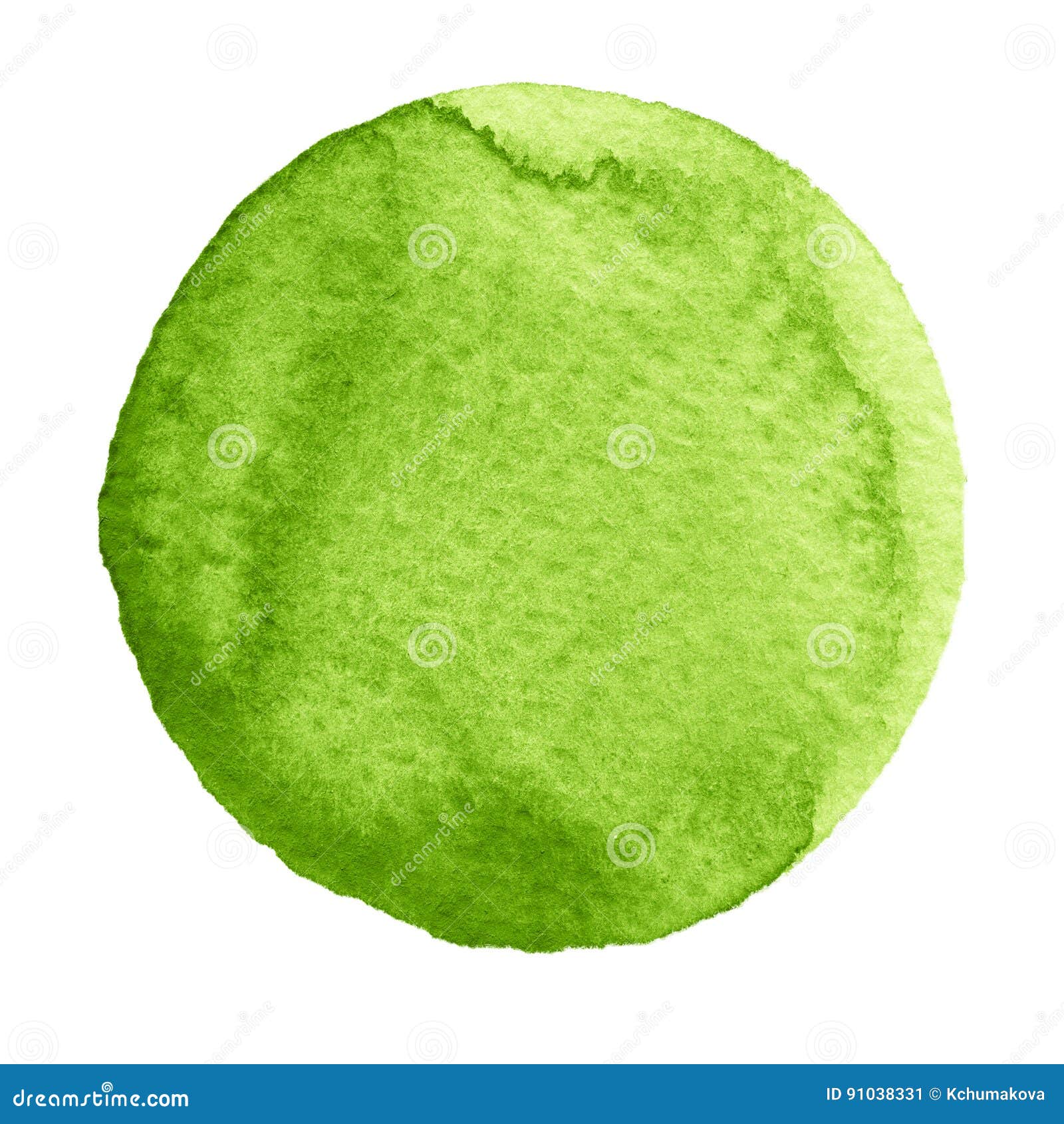 Cercle Vert D'aquarelle Sur Le Fond Blanc Illustration Stock ...