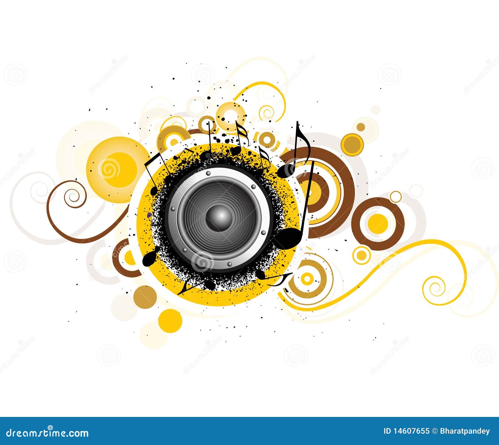 Cercles Abstraits Avec Des Notes De Musique Illustration de Vecteur ...