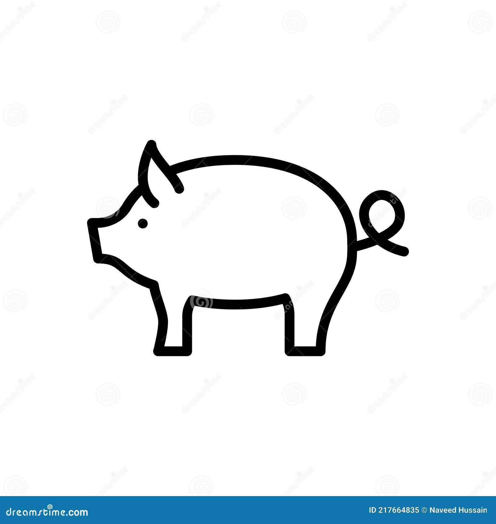 Cerdito ilustración del vector. Ilustración de negro - 217664835