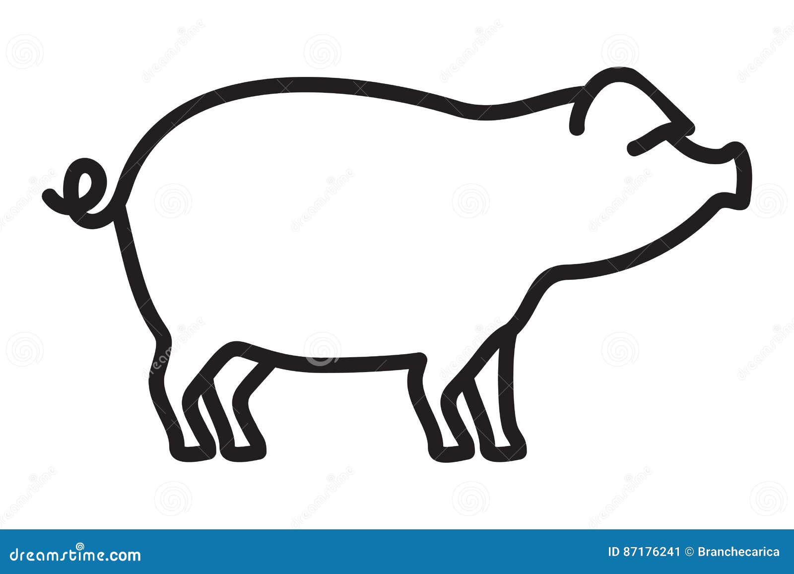 Cerdo ilustración del vector. Ilustración de sencillo - 87176241
