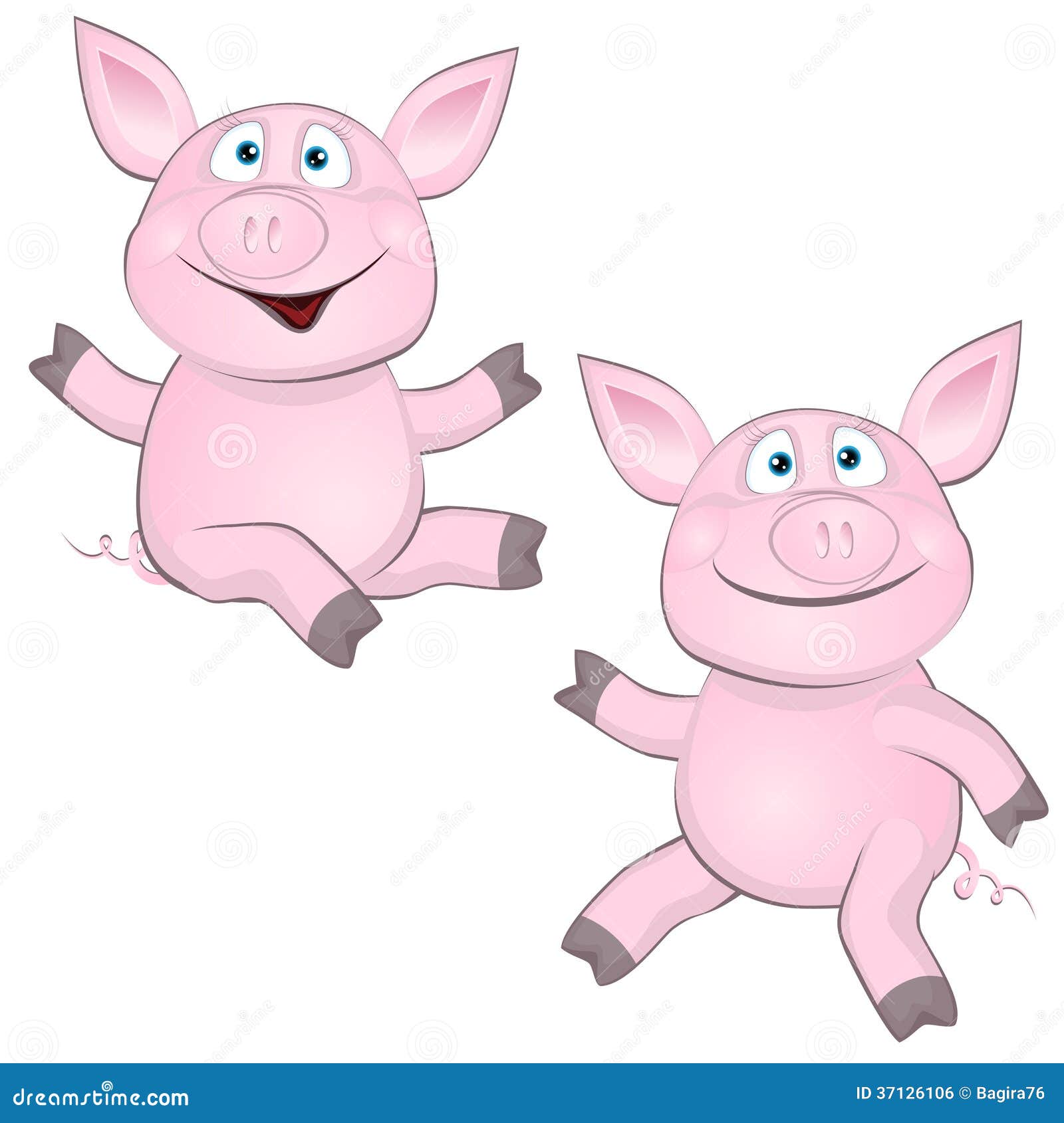 Cerdo alegre ilustración del vector. Ilustración de vector - 37126106