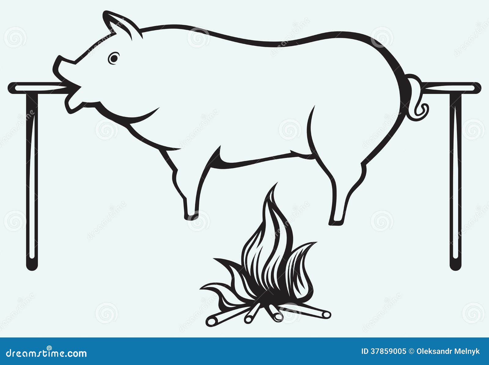 Cerdo asado ilustración del vector. Ilustración de arte - 37859005
