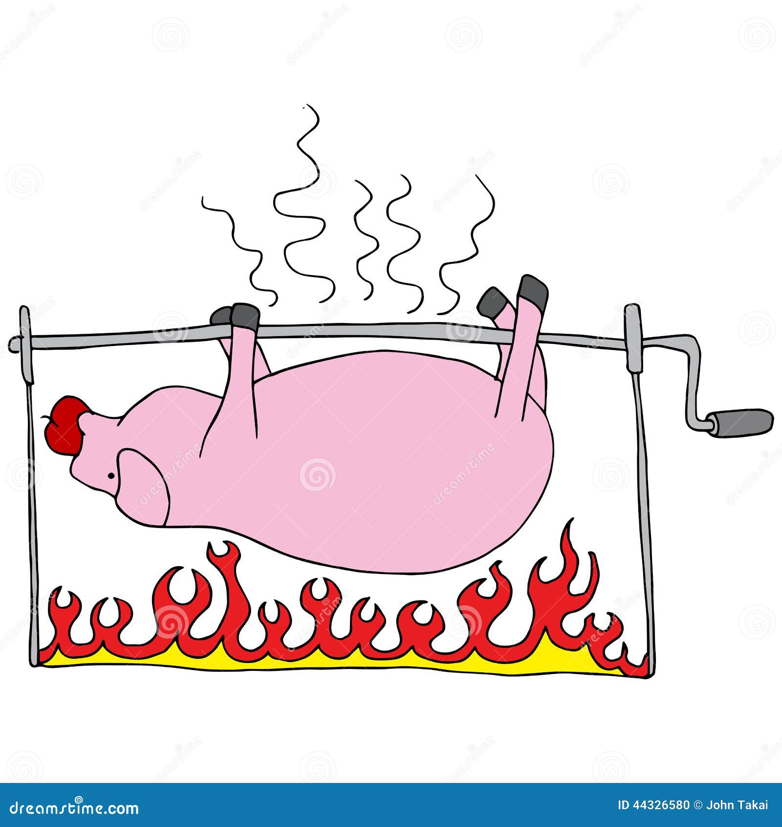 Cerdo asado ilustración del vector. Ilustración de cocina - 44326580