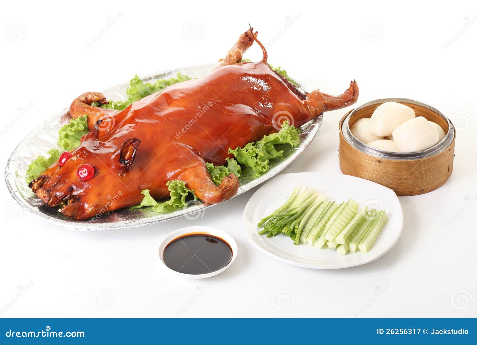Cerdo Asado Con El Dim Sum Fijado Imagen de archivo - Imagen de ...