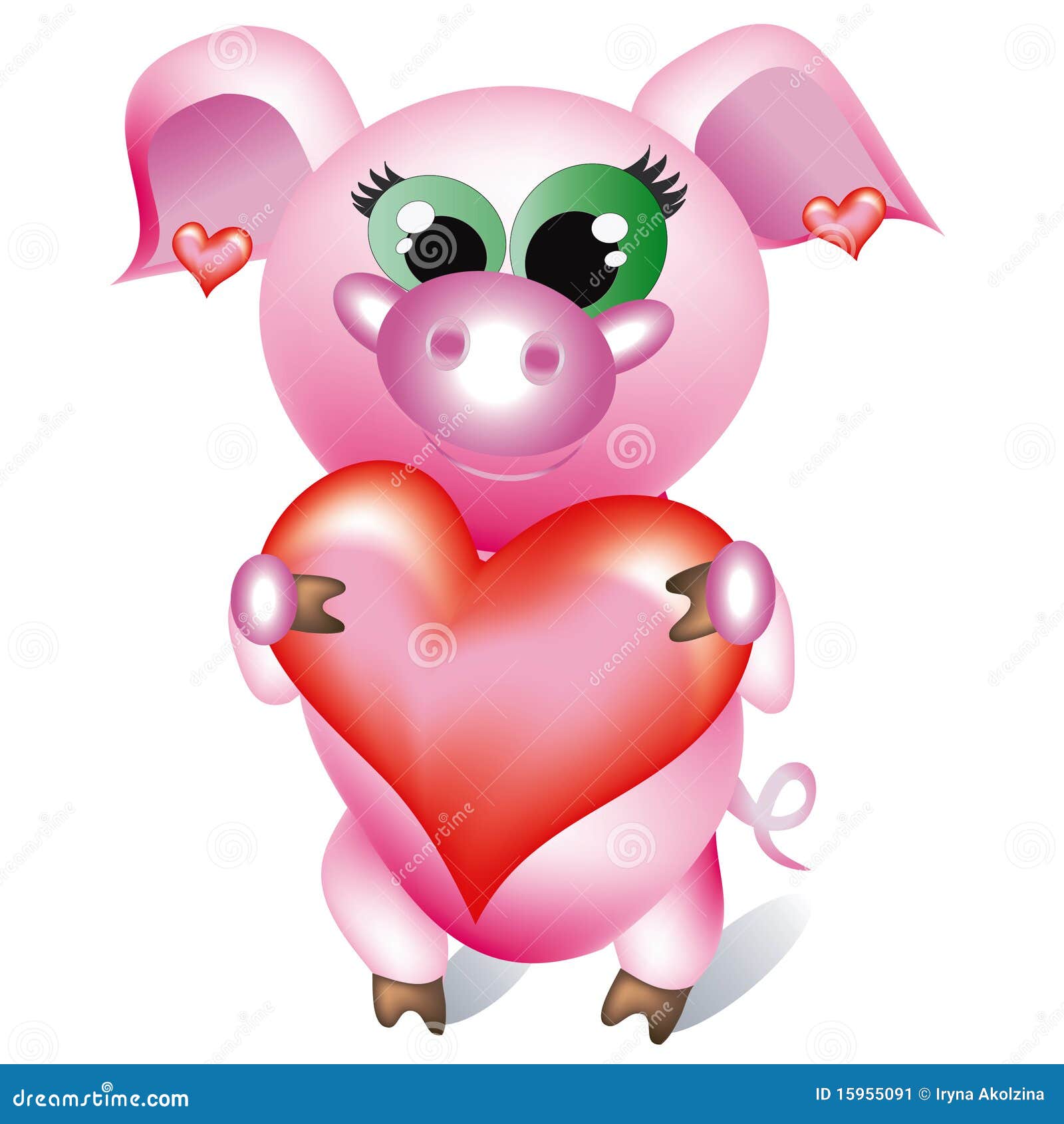 Cerdo bonito ilustración del vector. Ilustración de rose - 15955091