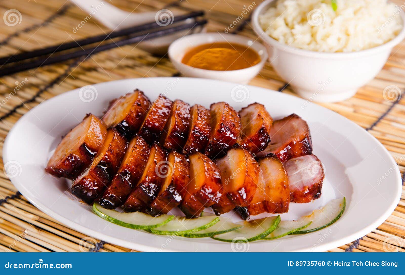 Cerdo Chino Del Dulce Del Bbq Foto de archivo - Imagen de restaurante ...