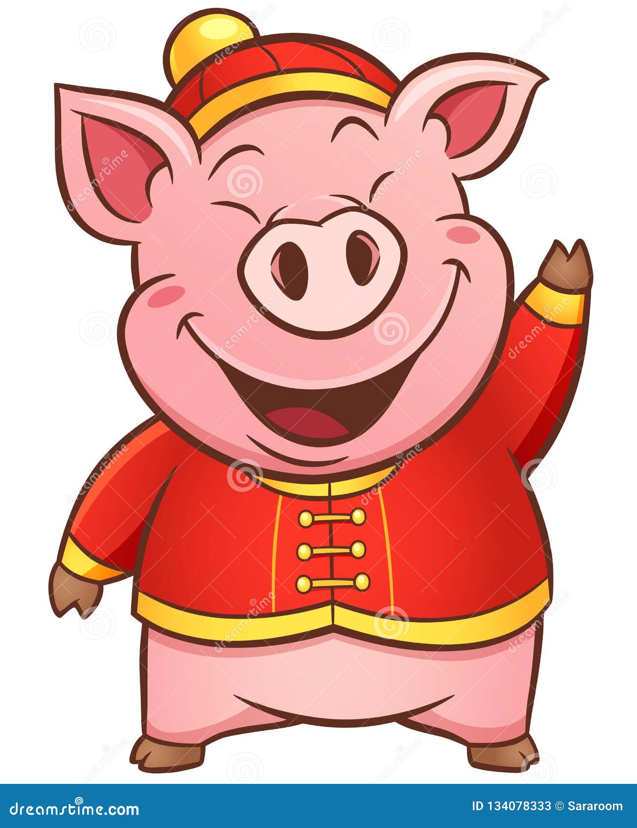 Cerdo de la historieta ilustración del vector. Ilustración de navidad ...