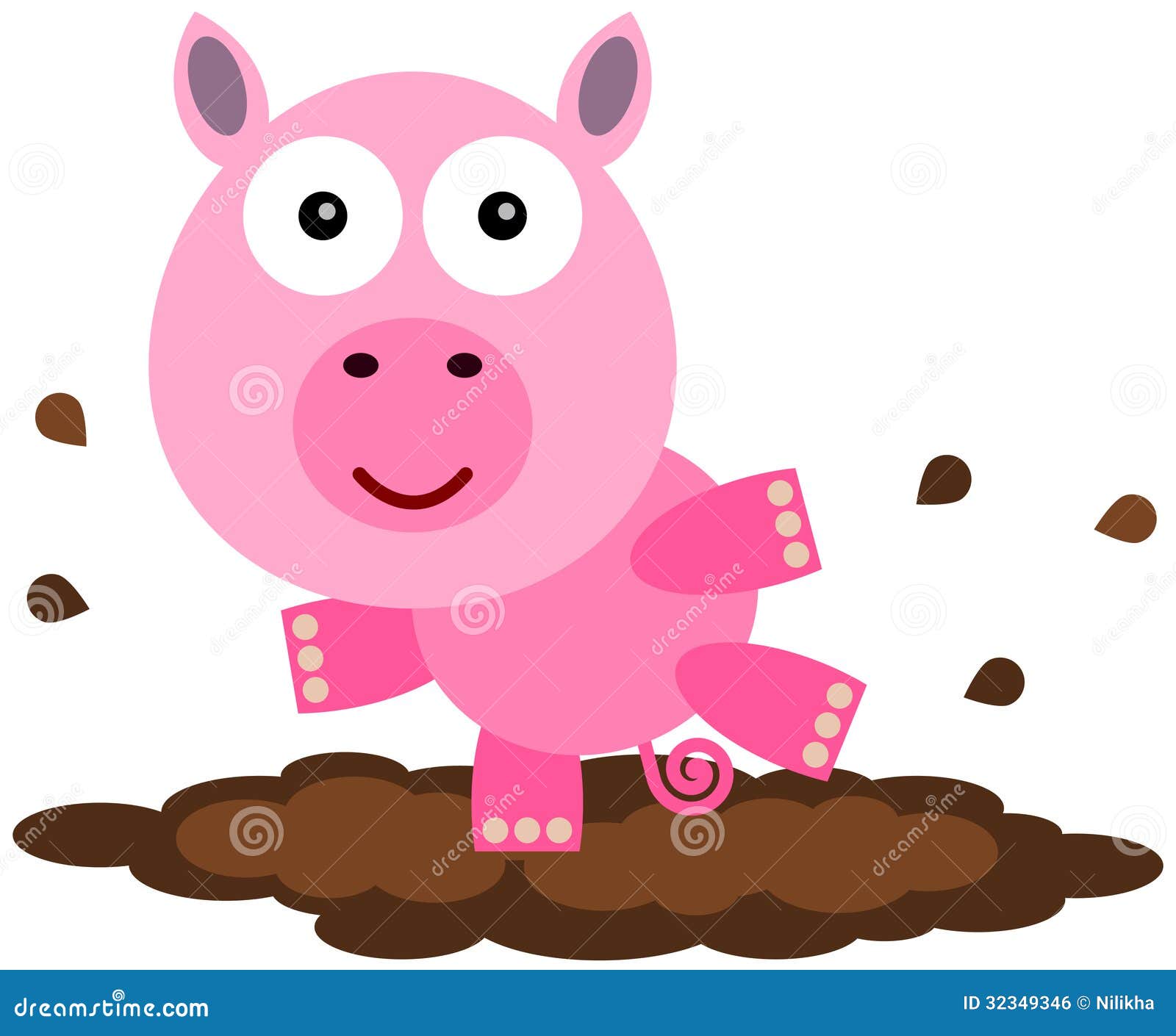 Cerdo del fango stock de ilustración. Ilustración de animal - 32349346