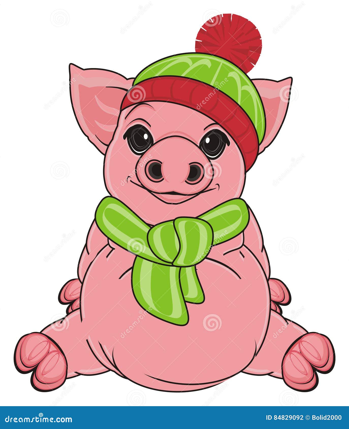 Cerdo en ropa stock de ilustración. Ilustración de hocico - 84829092