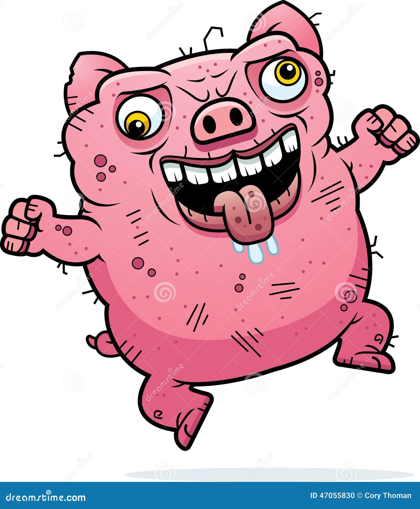 Cerdo feo loco ilustración del vector. Ilustración de grueso - 47055830