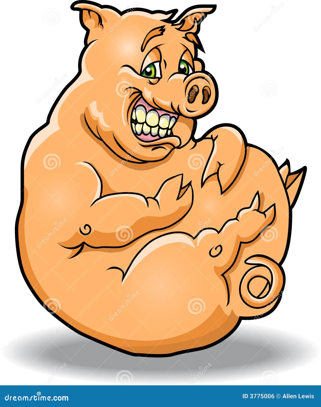 Cerdo gordo y feliz ilustración del vector. Ilustración de exceso - 3775006