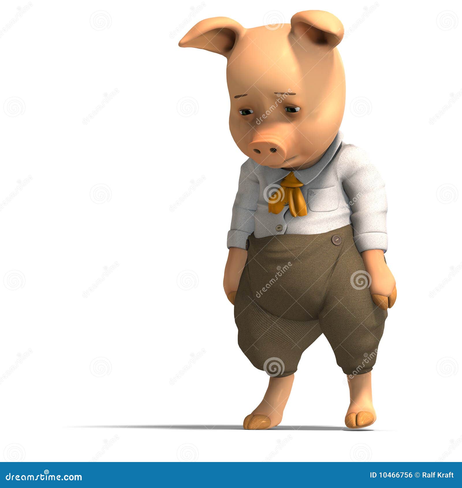 Cerdo Lindo De La Historieta Con Ropa Stock de ilustración ...