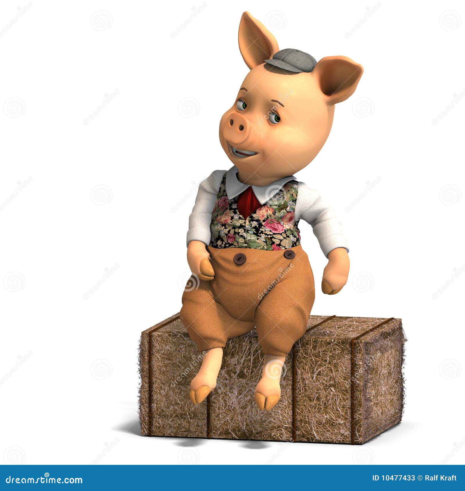 Cerdo Lindo De La Historieta Con Ropa Stock de ilustración ...