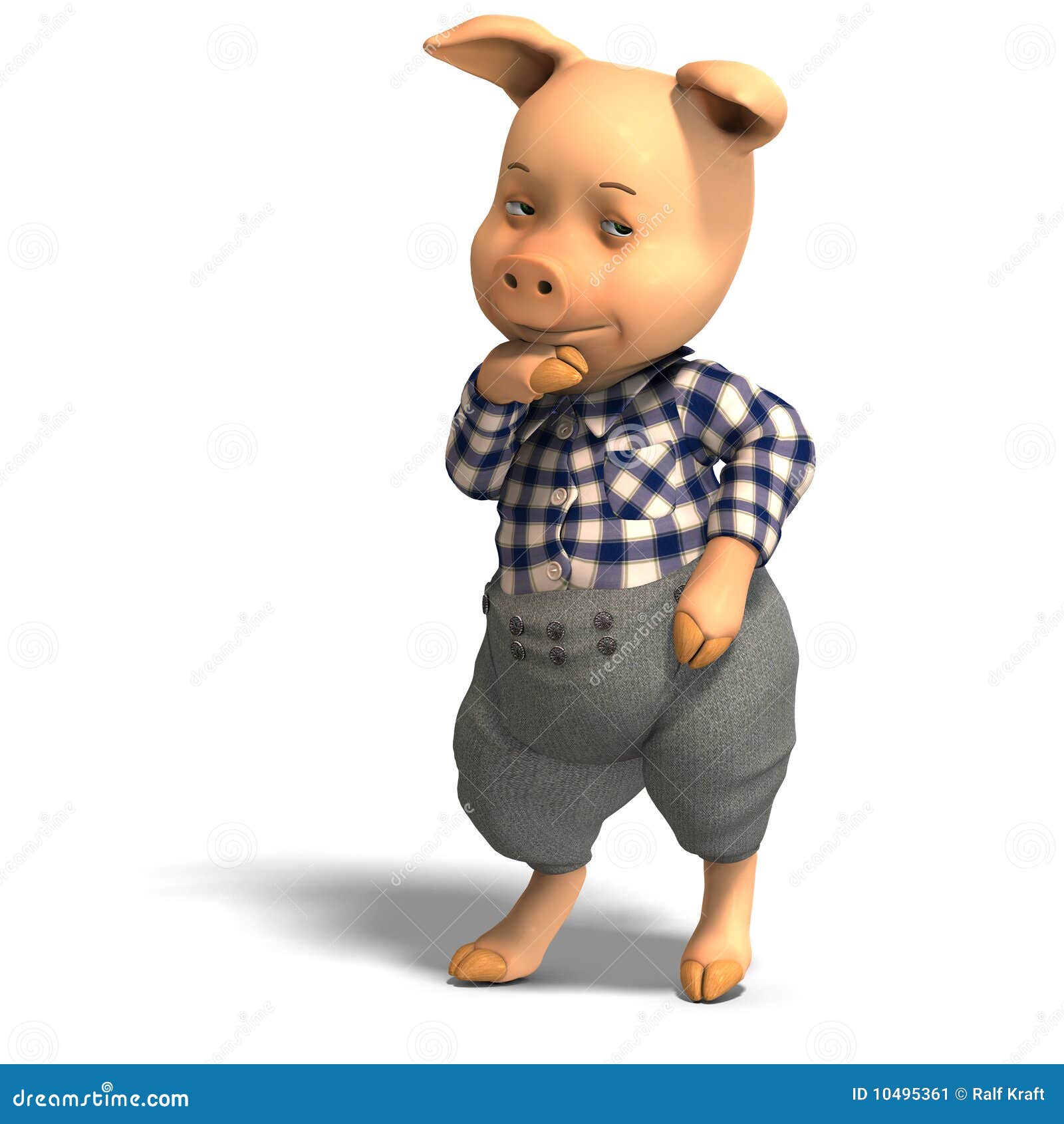 Cerdo Lindo De La Historieta Con Ropa Stock de ilustración ...