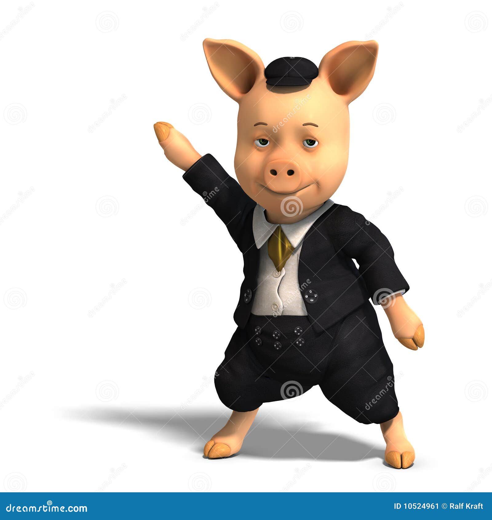 Cerdo Lindo De La Historieta Con Ropa Stock de ilustración ...