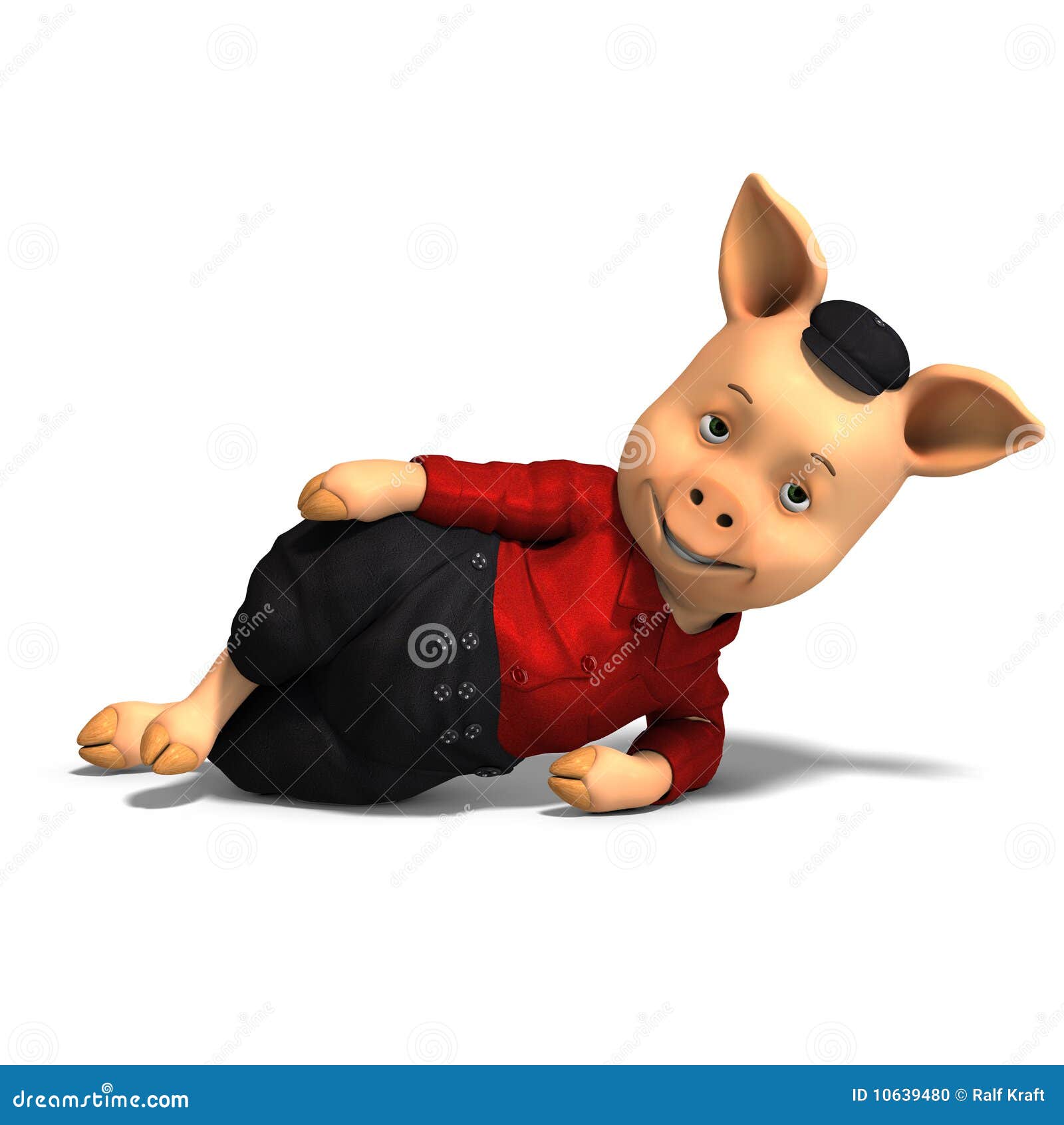 Cerdo Lindo De La Historieta Con Ropa Stock de ilustración ...