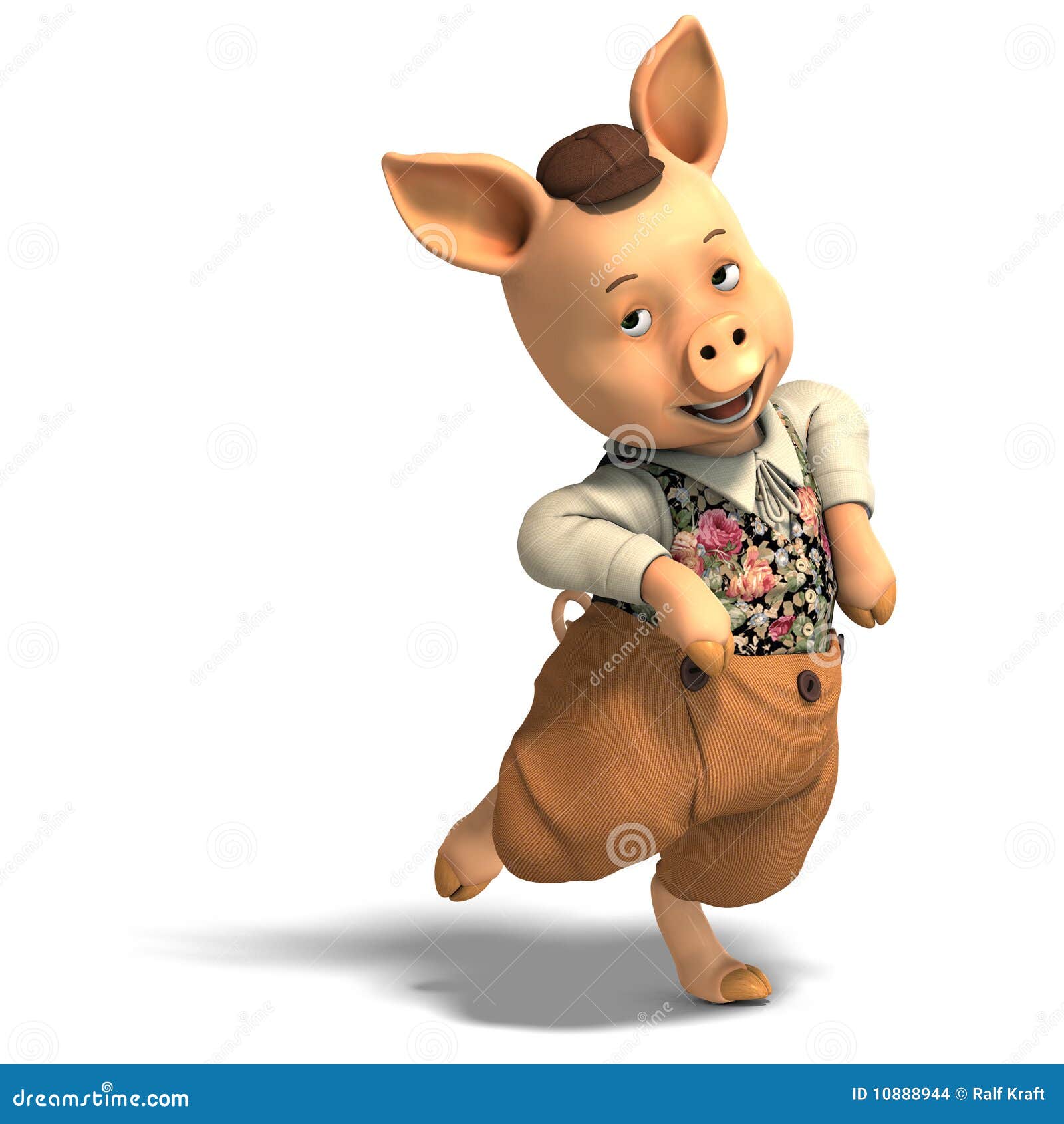 Cerdo Lindo De La Historieta Con Ropa Stock de ilustración ...