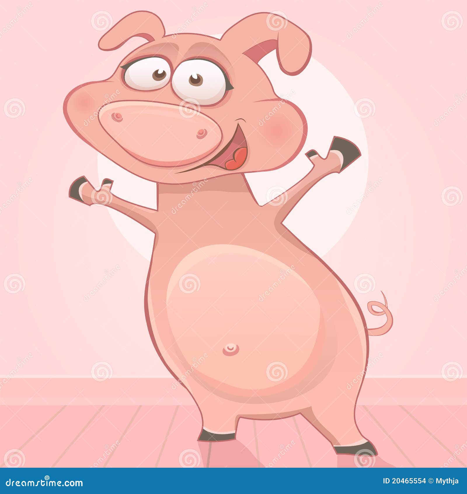 Cerdo Lindo Feliz Del Vector Ilustración del Vector - Ilustración de ...