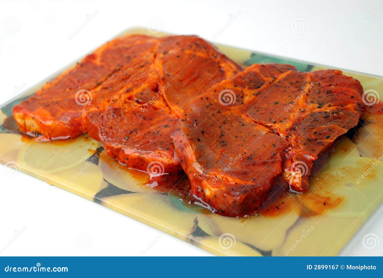 Cerdo Sin Procesar Filete-adobado, Fresco Imagen de archivo - Imagen de ...