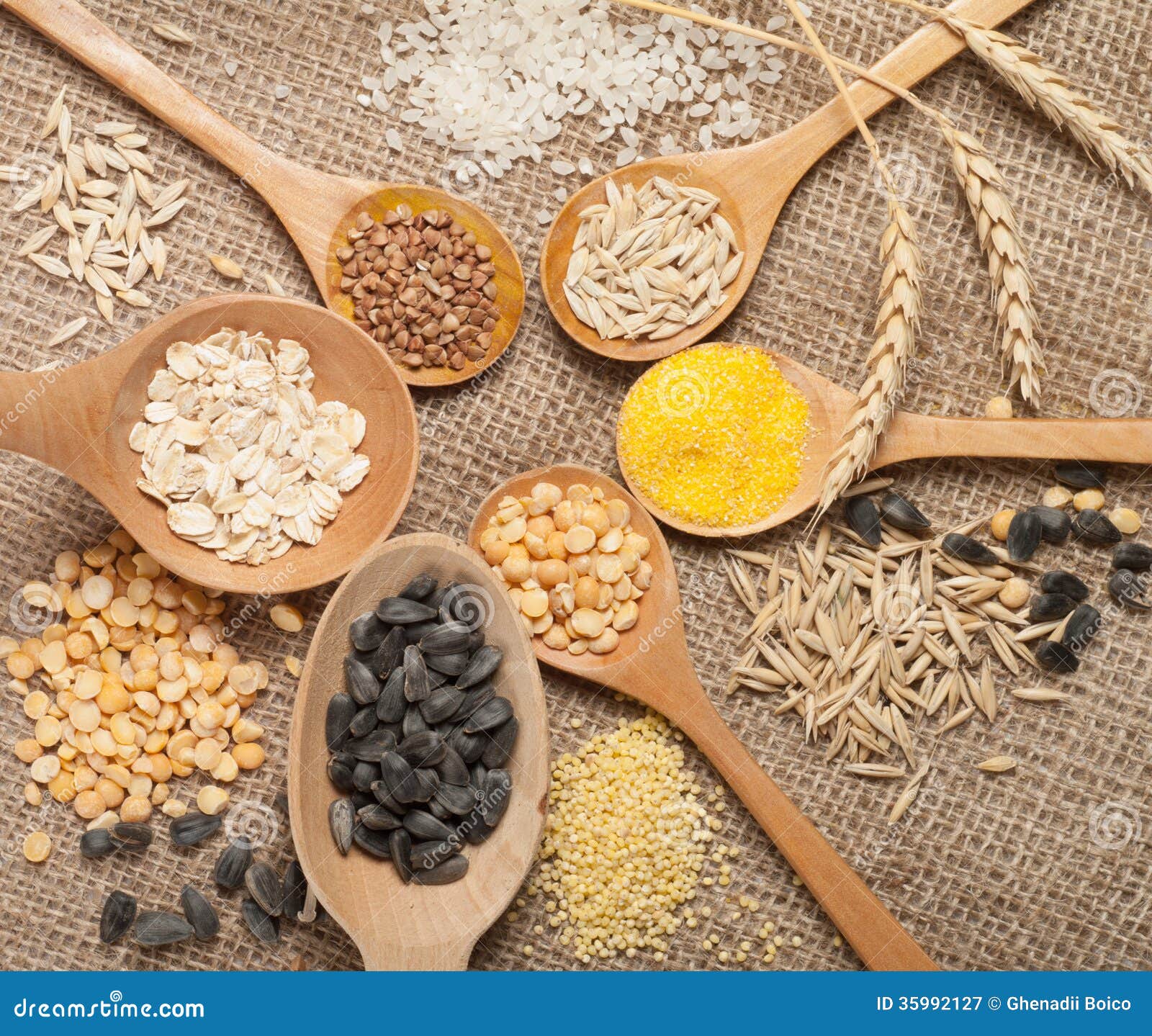 Cerea stock image. Image of bean, abundance, spoon, organic - 35992127