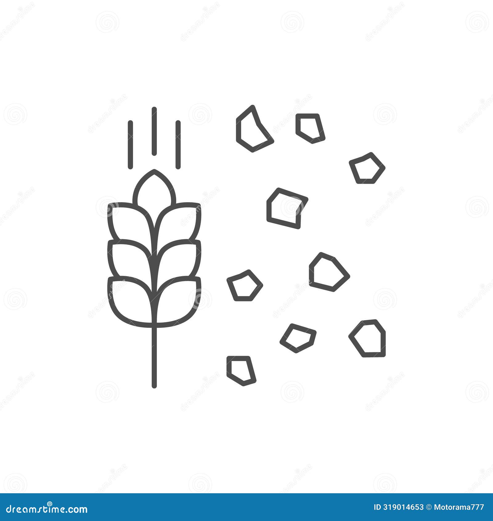 Cereal Bran Line Outline Icon Cartoon Vector | CartoonDealer.com #319014653