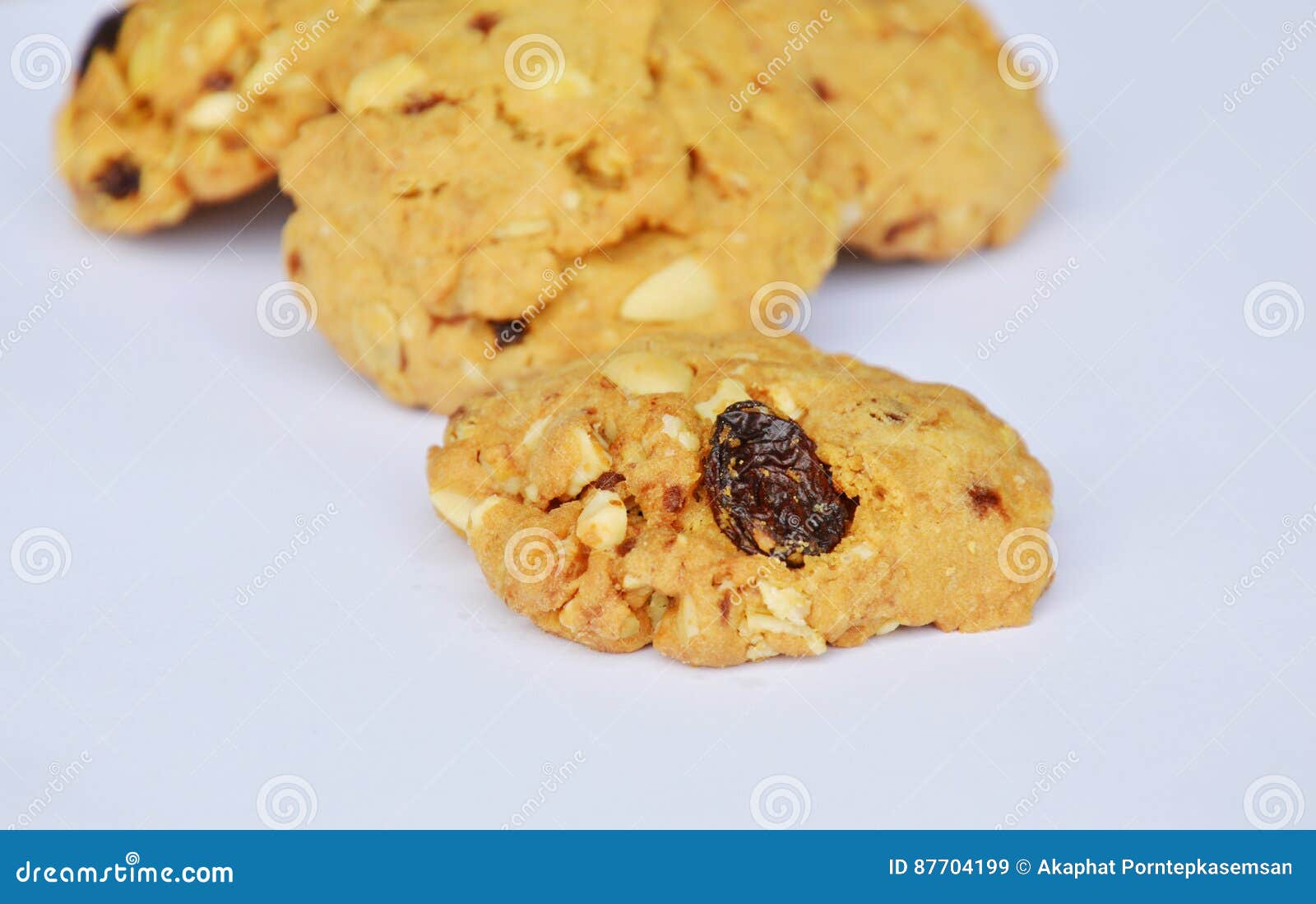 Cereal Butter Cookies on White Background Stock Image - Image of bean ...