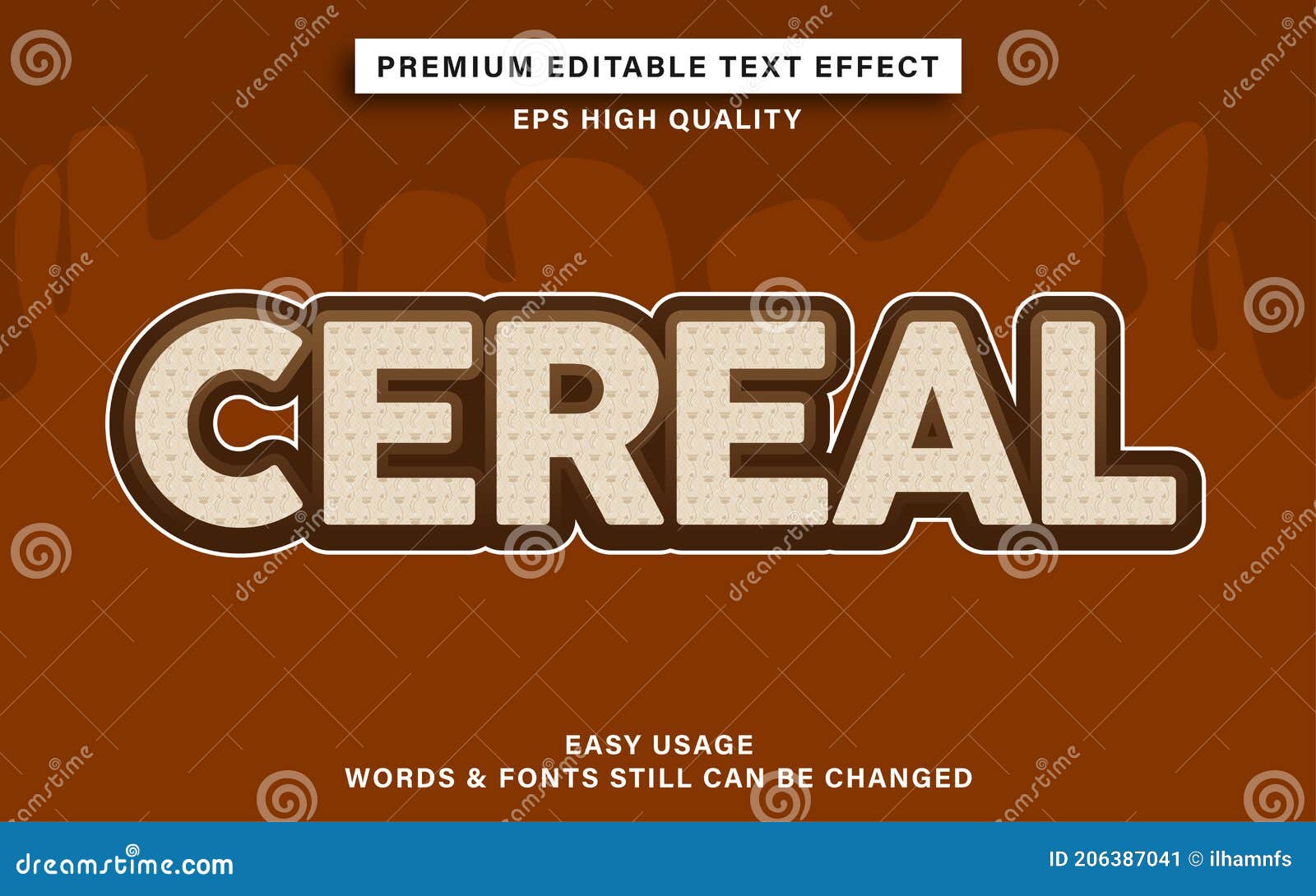 Cereal Editable Text Effect Stock Vector - Illustration of number ...