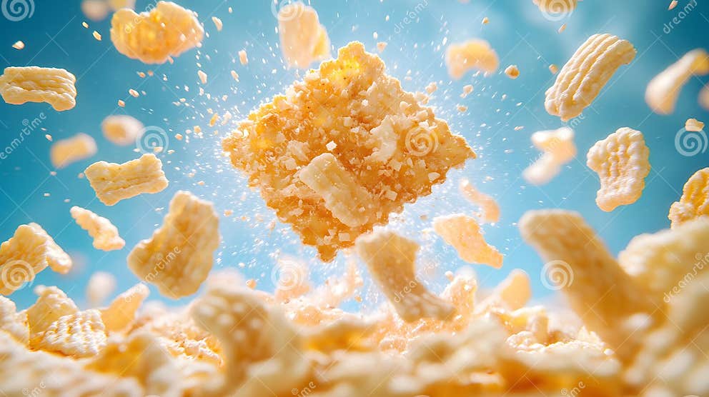 Cereal Explosion stock illustration. Illustration of gold - 341310563