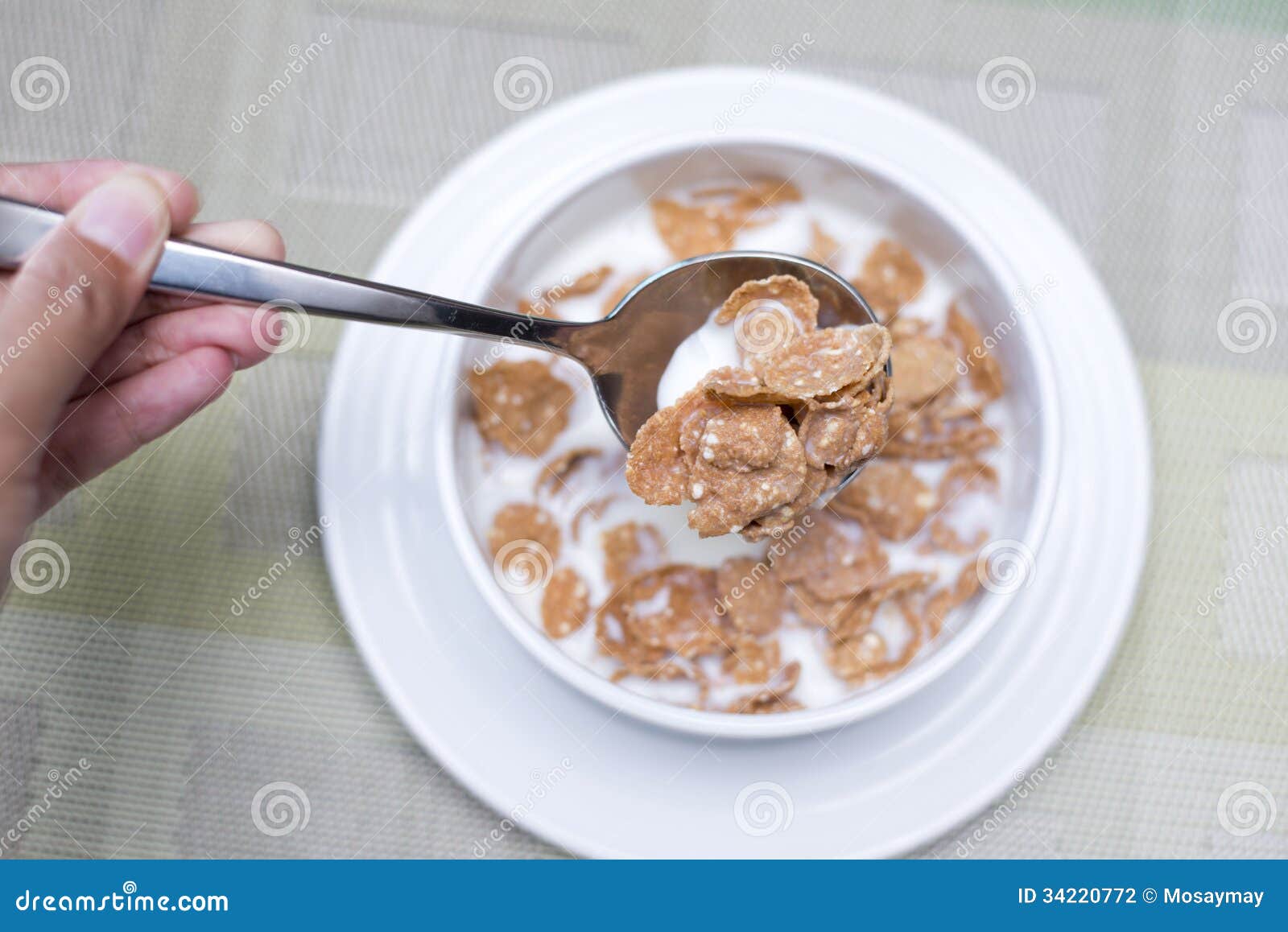 Cereal Grains and Milk for Breakfast Stock Photo - Image of food ...