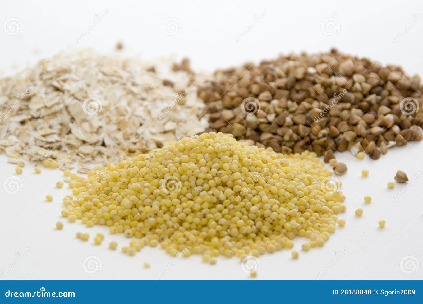 Cereal of Oat, Buckwheat and Millet Stock Photo - Image of healthy ...
