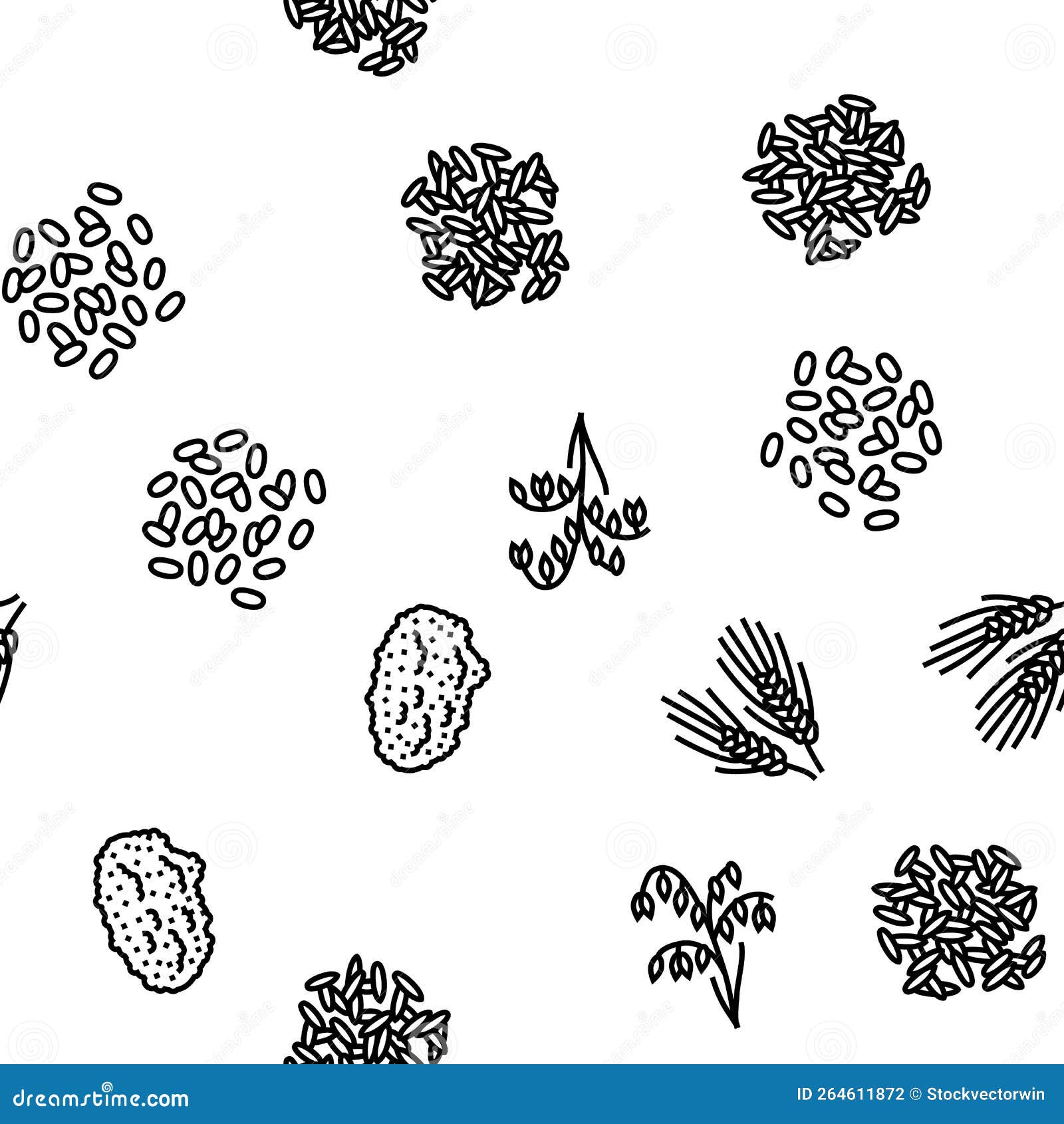 Cereal Plant Healthy Food Vector Seamless Pattern Stock Illustration ...