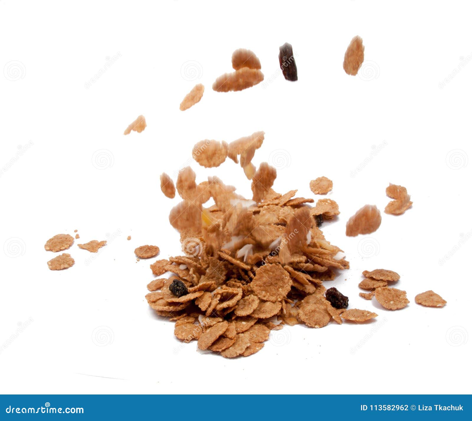 Cereals flakes isolated stock photo. Image of fresh - 113582962