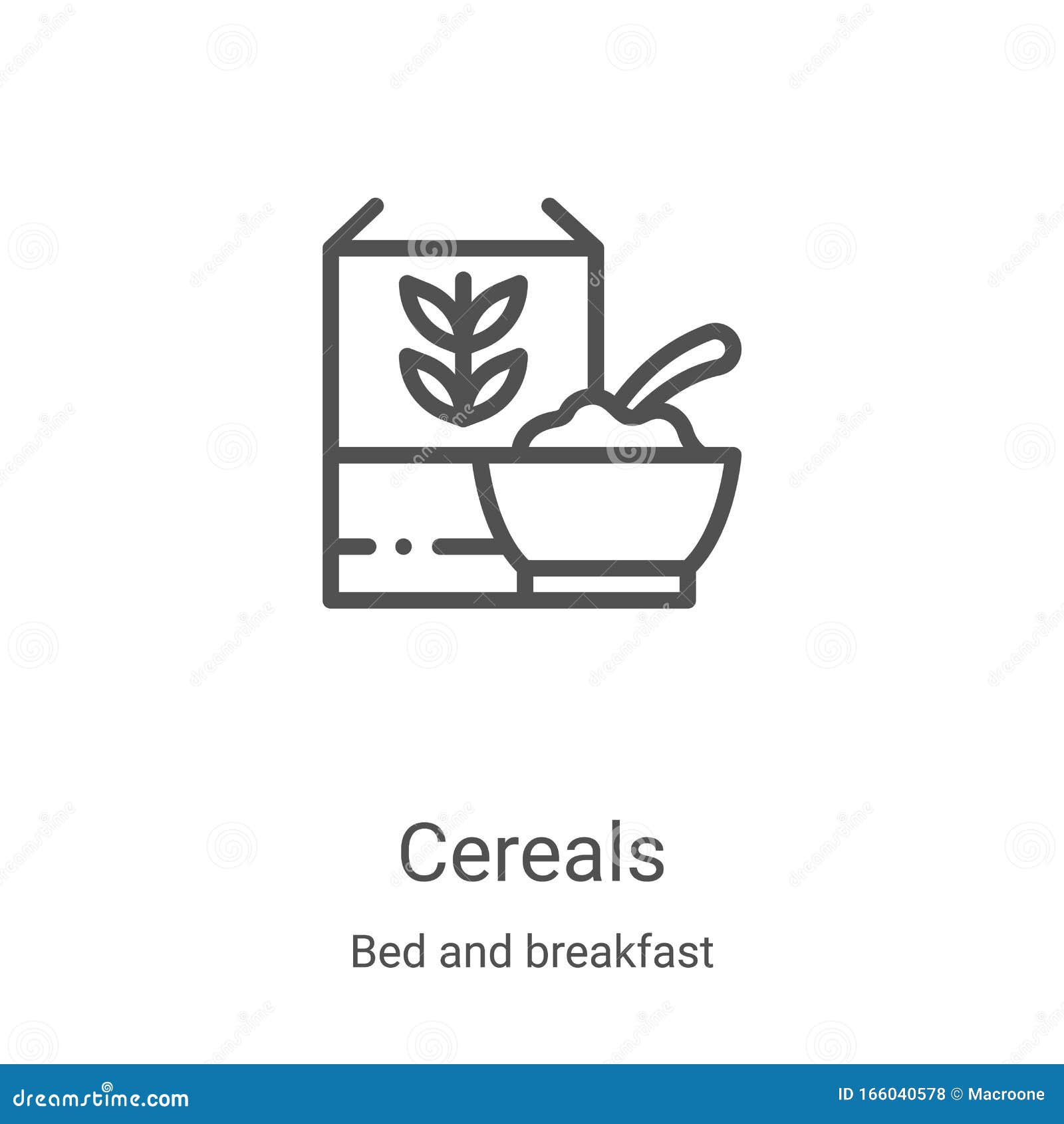 Cereals Icon Vector from Bed and Breakfast Collection. Thin Line ...